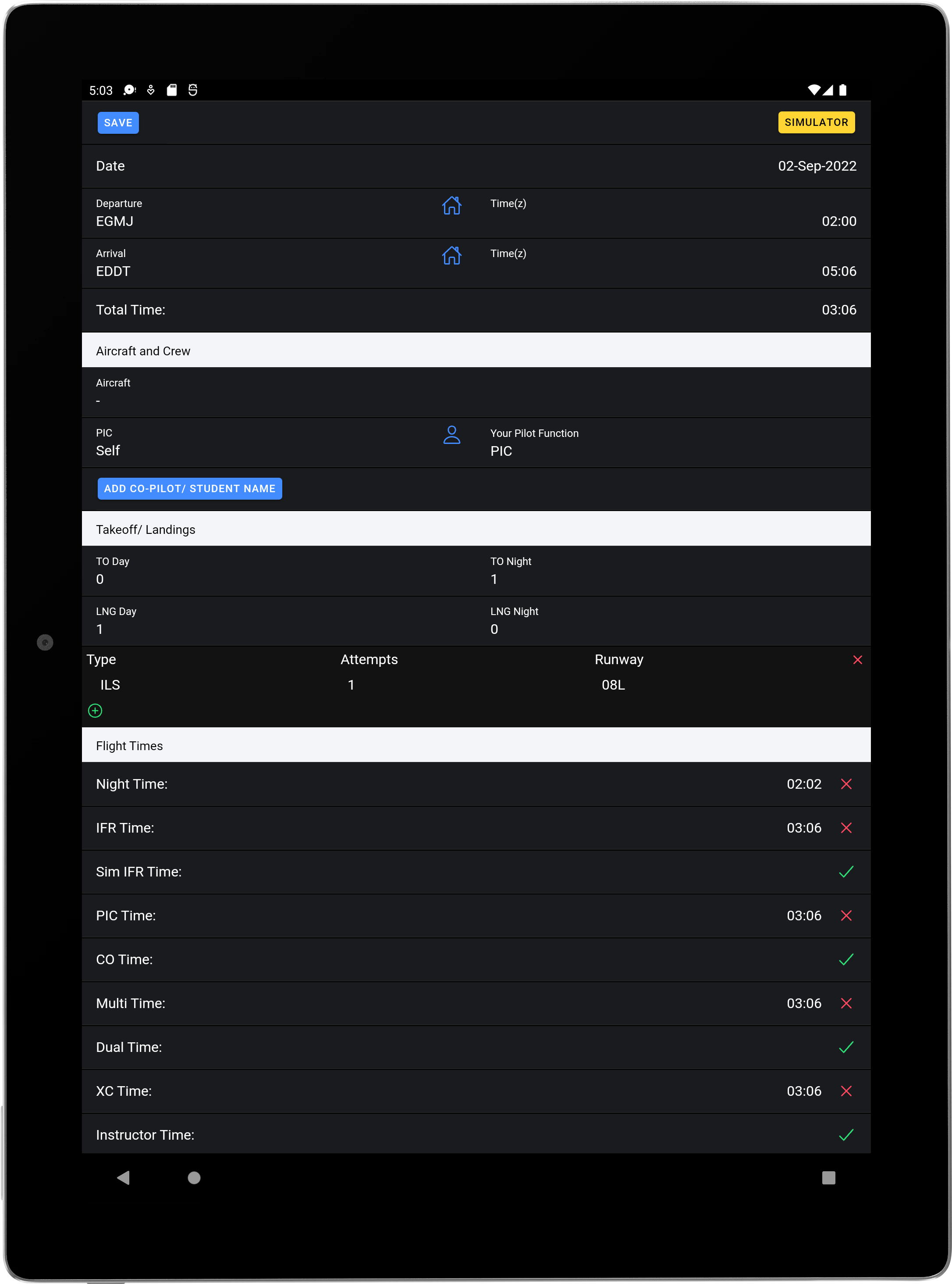 My Pilot Log - Digital Pilot Logbook